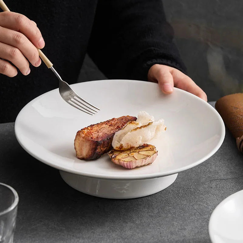 Elevated White Ceramic Dish for Sophisticated Dining