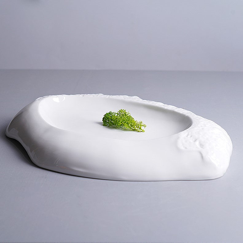 Stylish Dining With This Unique Irregular Shape Deep Ceramic Plate