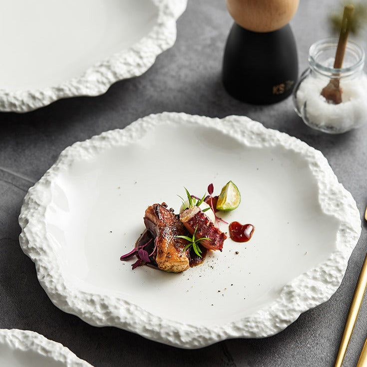 Irregular Ceramic Dinner Plates - Unique Dining Style
