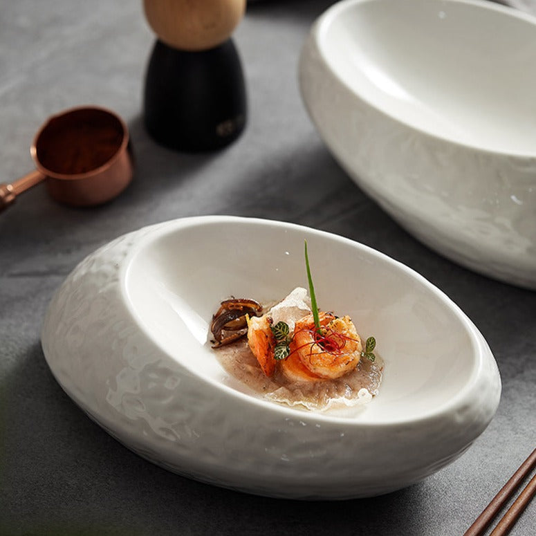 Unique Irregular Shaped Dinner Plate Bowl for Modern Dining